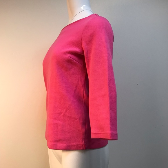Tops | Vintage Hot Pink Thick Material Three Quarter Top | Poshmark